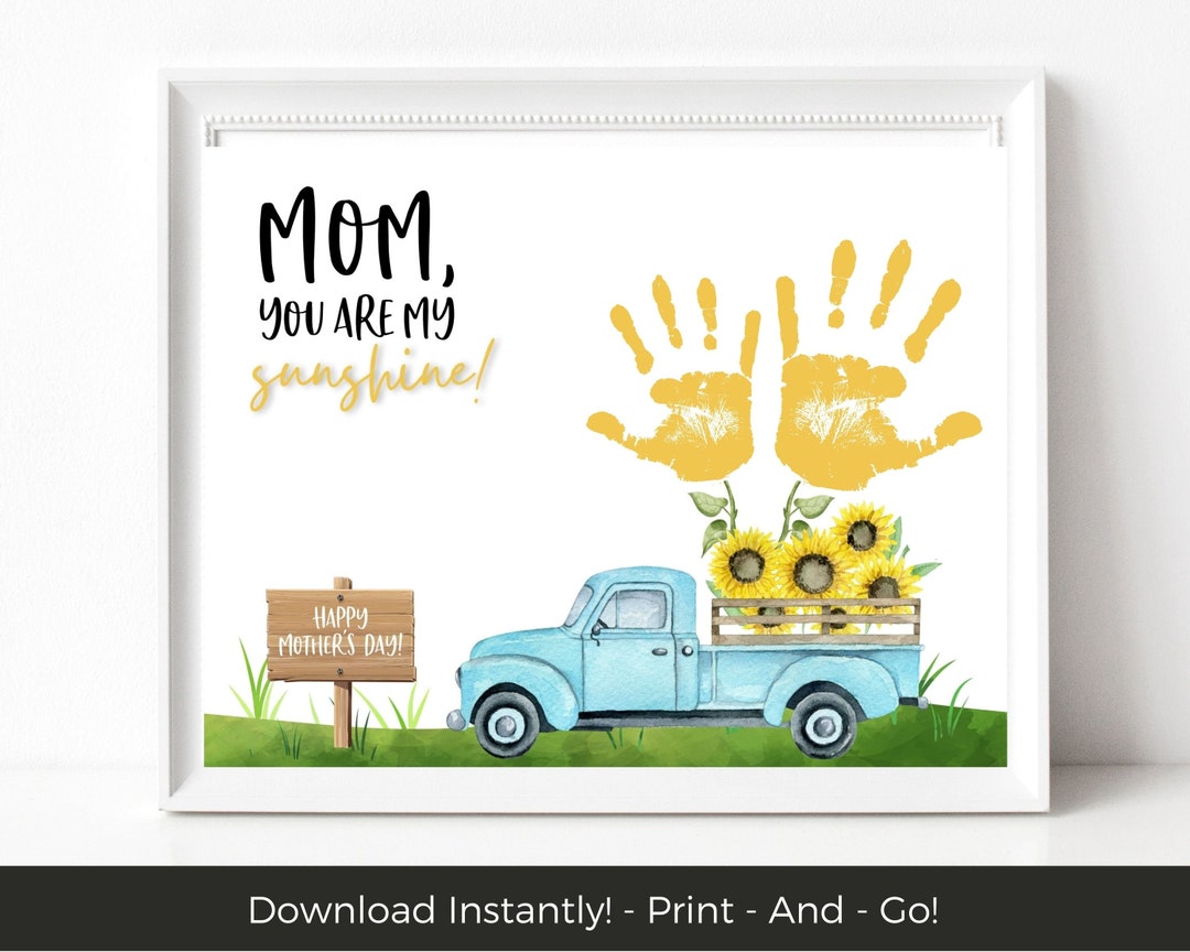 Printable Mothers Day Handprint Craft for Kids, Mom Gift From Kids ...
