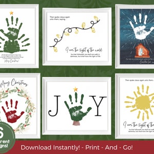 Christmas Handprint Craft Bundle Handprint Art Christmas - Etsy