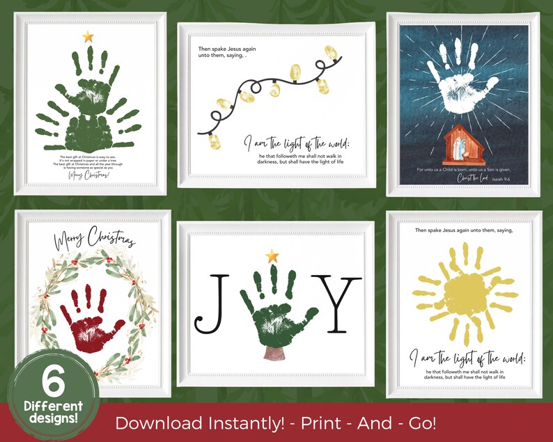 Christmas Handprint Craft Bundle Handprint Art Christmas - Etsy