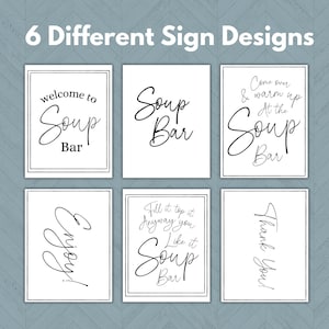 Soup Bar Kit, Soup Bar Sign for Christmas, Wedding, Birthday, Baby ...