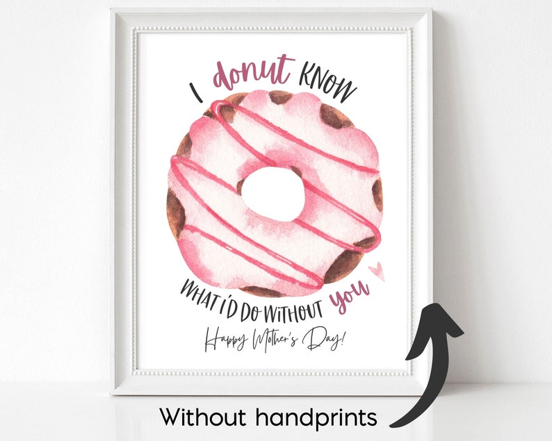 Donut Handprint, Printable Mothers Day Keepsake, Grandma Mothers Day ...