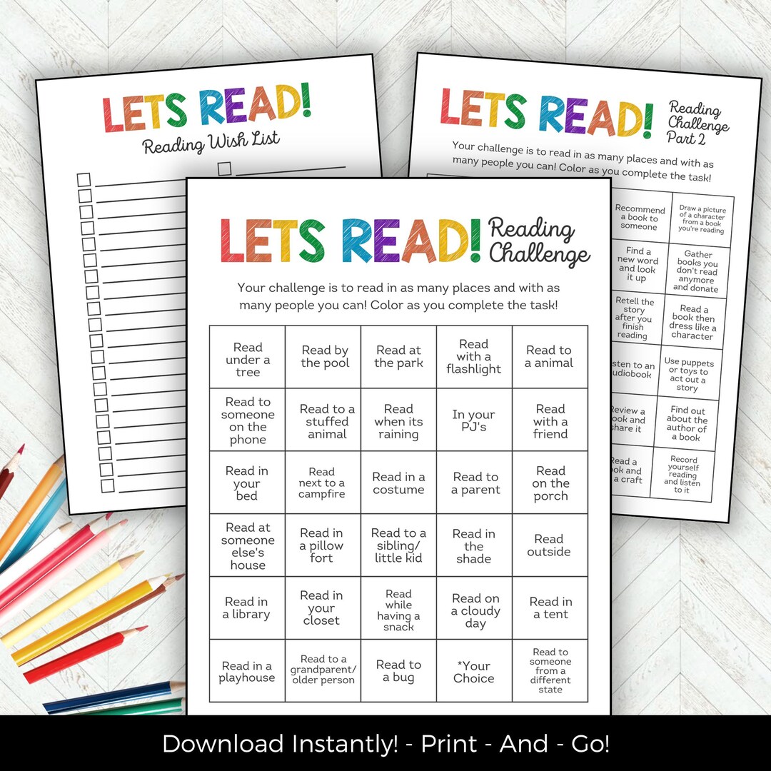 Book Challenge, Summer Reading Challenge, Kids Reading Game, Reading ...