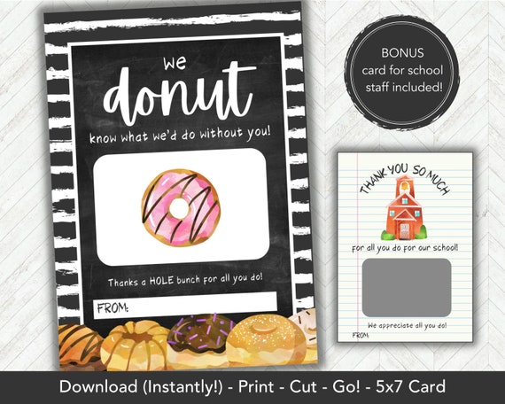 Teacher Appreciation Gift Card Holder Donut Teacher Gift | Etsy