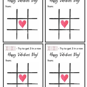 Tic Tac Toe Valentine Cards for Kids, Valentine Printable Kids ...