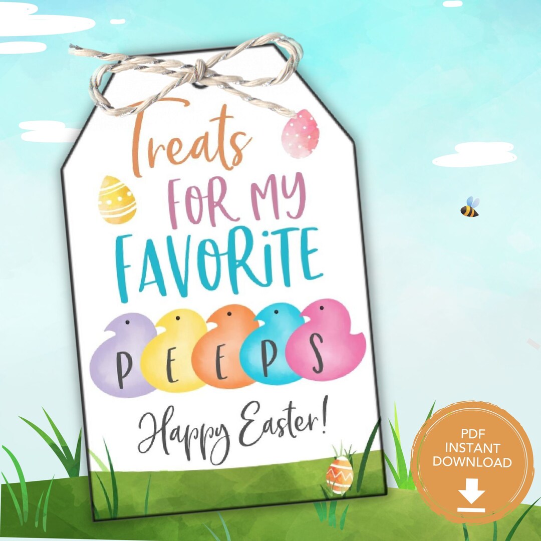 Printable Easter Gift Tag, Easter Treats Tag, Neighbor Gift Idea ...