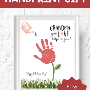 Mothers Day Handprint Art, DIY Mothers Day Gift for Grandma, Gift From ...