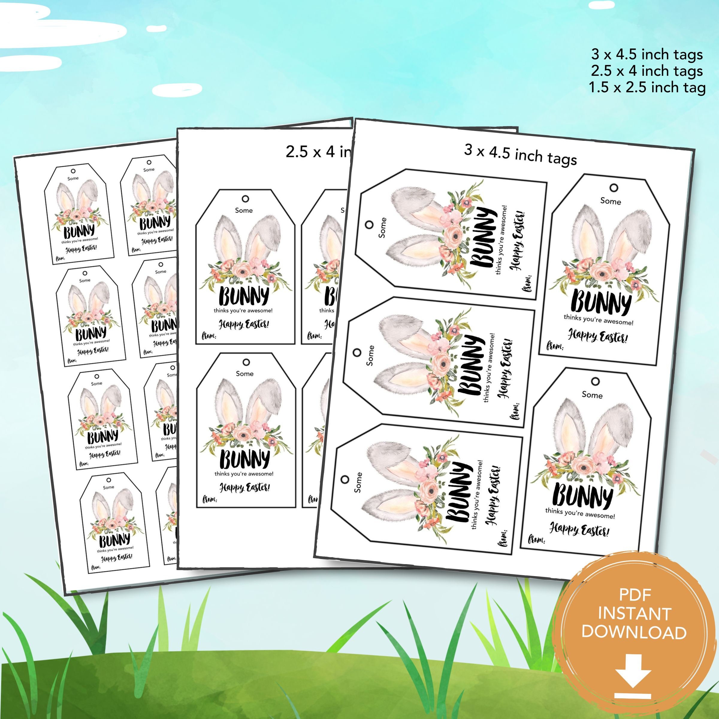 Some Bunny Loves You Gift Tag, Easter Gift Tags, Easter Printable for ...