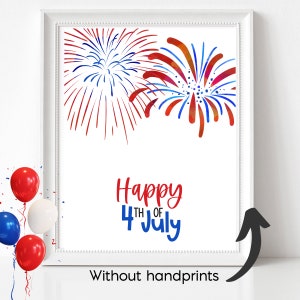 Firework 4th of July Fingerprint Art, Fourth of July Fingerprint Craft ...
