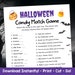 Halloween Candy Matching Game, Halloween Game Printable, Easy Halloween ...