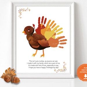 Thanksgiving Craft for Kids Handprint Art for Kids Printable - Etsy