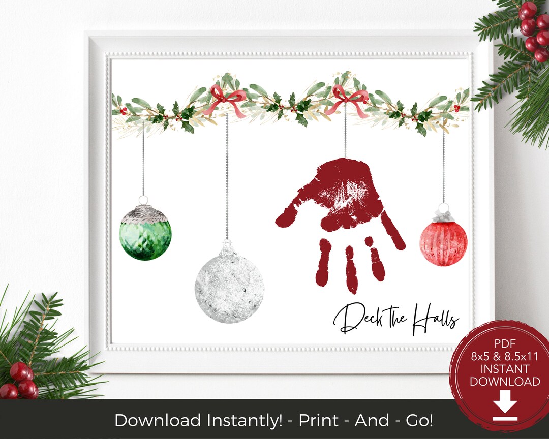 Christmas Ornament Handprint Kids Christmas Craft Baby's - Etsy