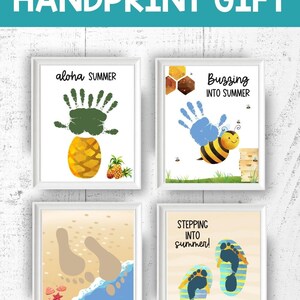Hello Summer Handprint Art, Handprint Craft, Printable Summer Camp Arts ...