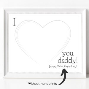 Printable Handprint Art, Valentines Gift for Dad, Valentine Handprint ...