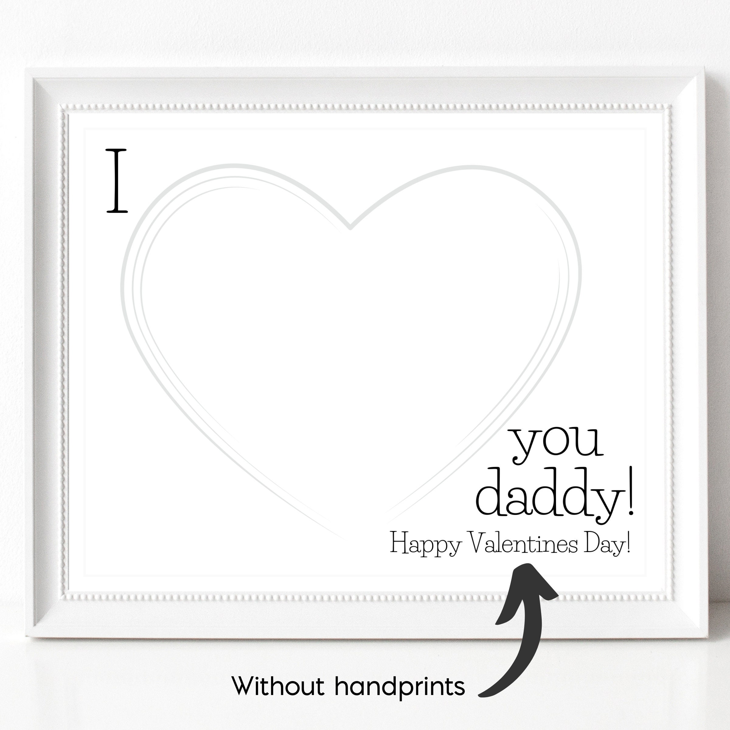 Printable Handprint Art, Valentines Gift for Dad, Valentine Handprint ...