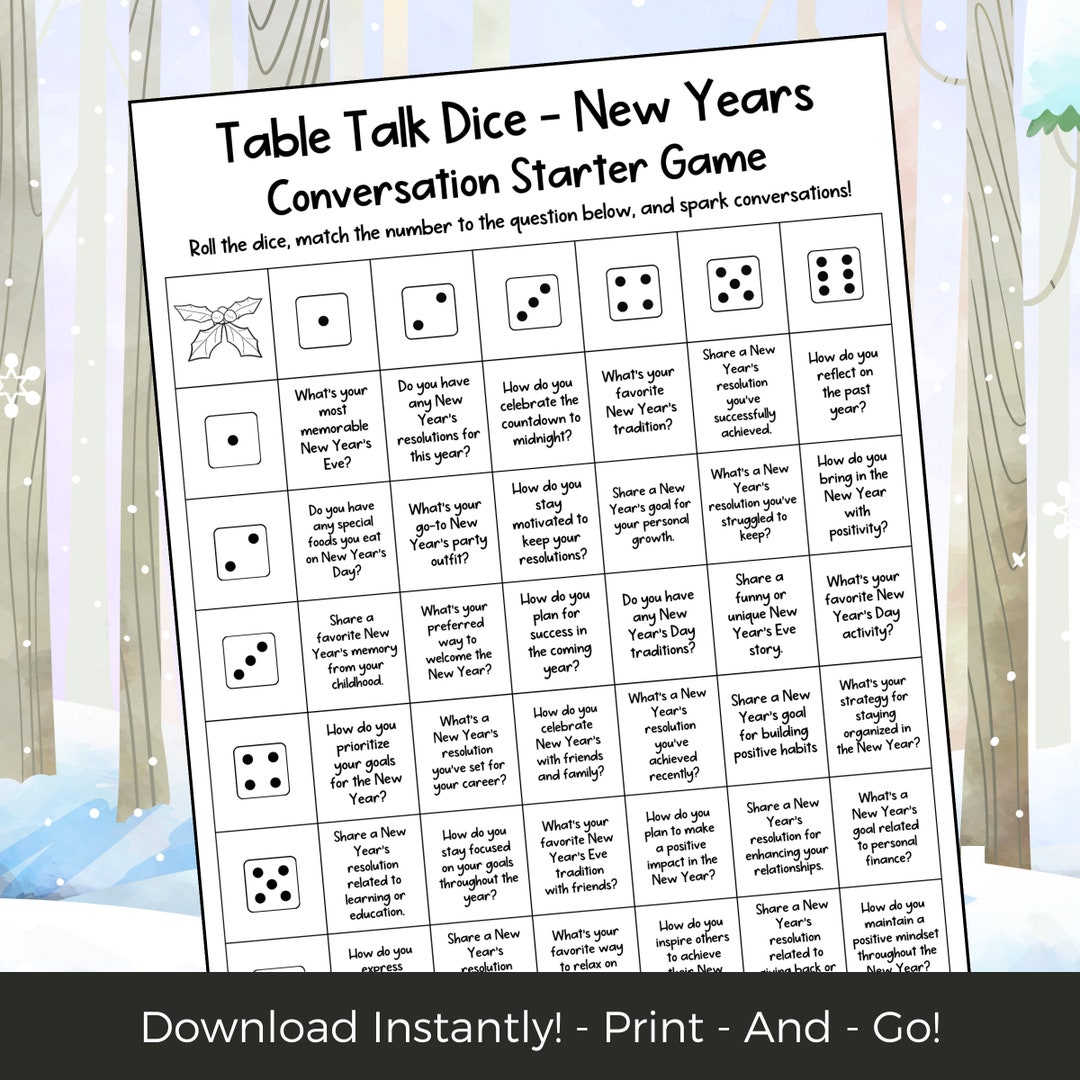 New Years Conversation Starters, Icebreaker Questions Team Building ...