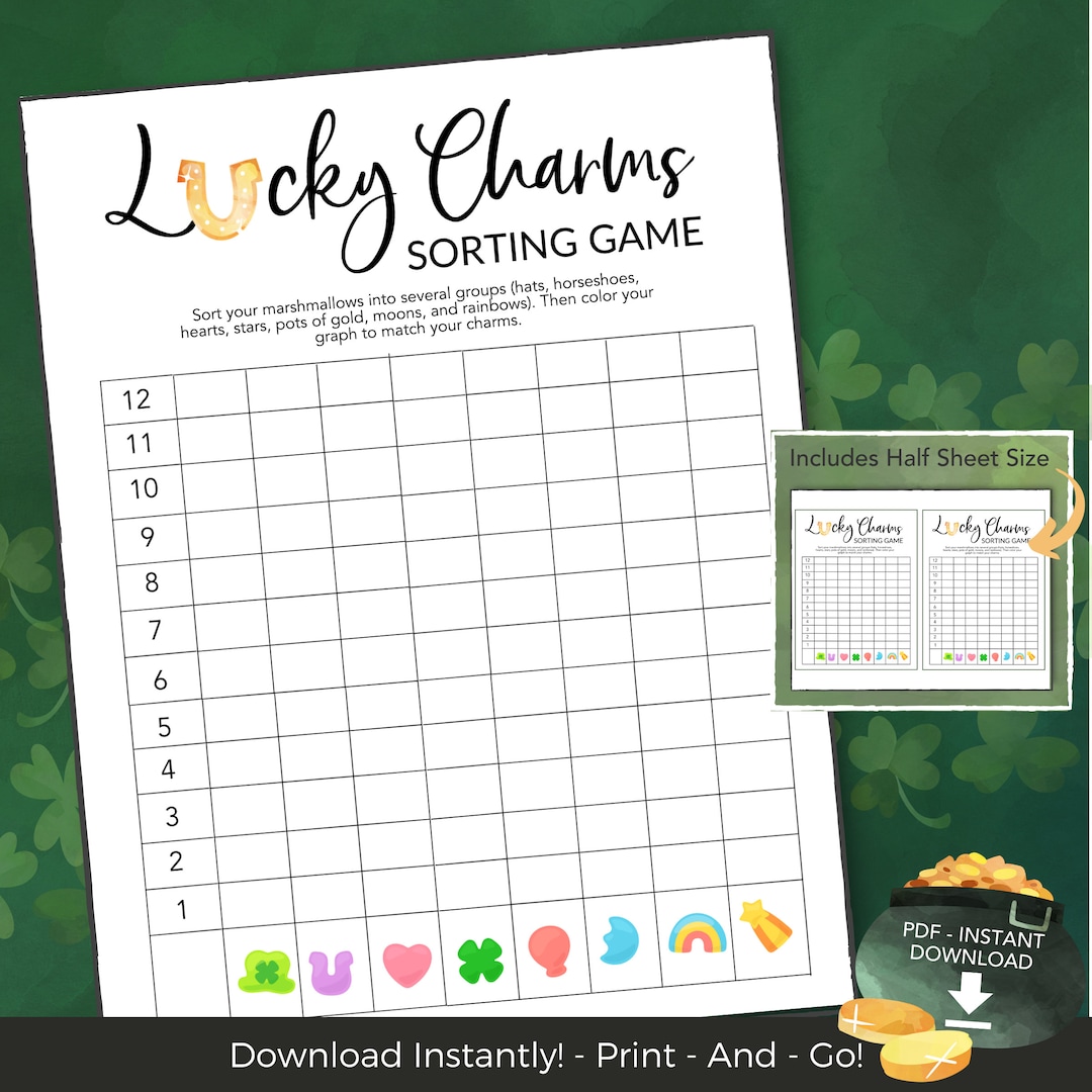 St Patricks Day Game Lucky Charms, St Patricks Day Printable Game for ...