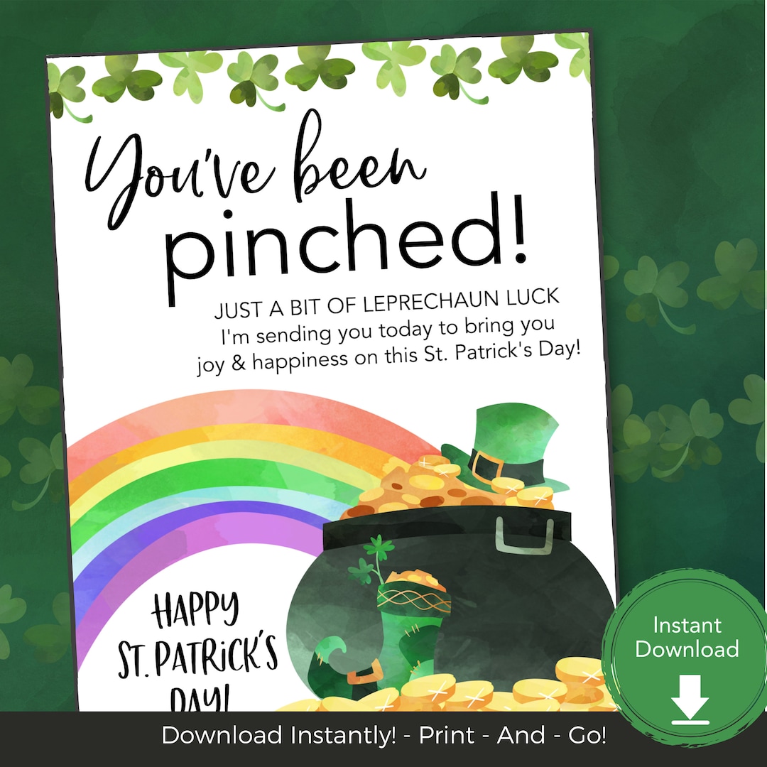 St Patrick's Day Printable, You've Been Pinched Activity for Kids and ...