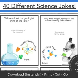 Science Printable Valentine Cards for Kids Valentines Cards - Etsy