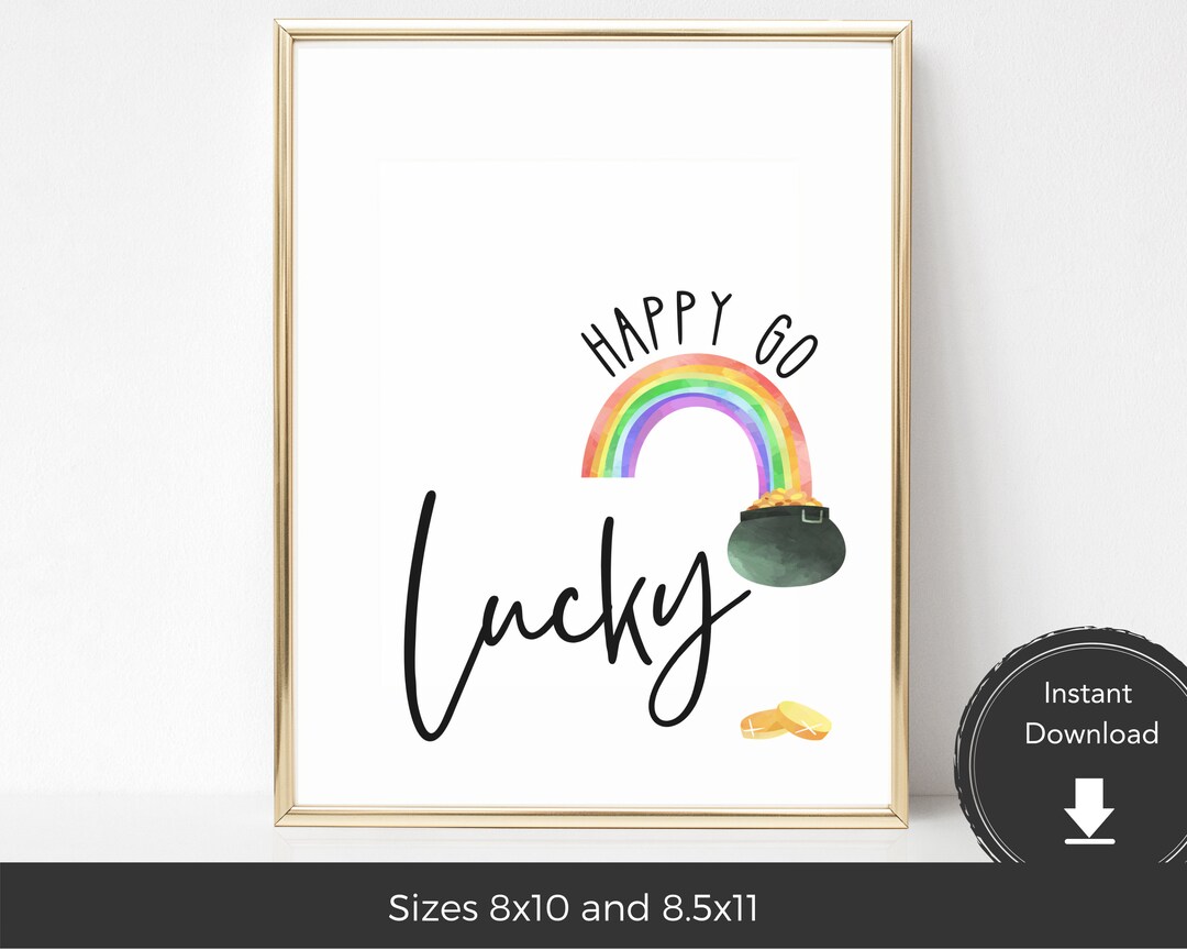 Rainbow St Patricks Day Wall Art Printable Decor Saint - Etsy