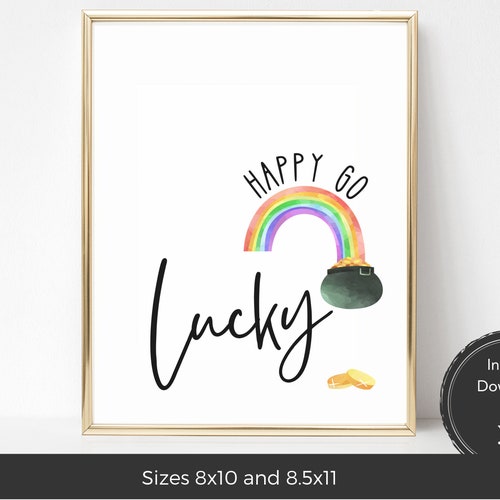 Rainbow St Patricks Day Wall Art Printable Decor Saint - Etsy