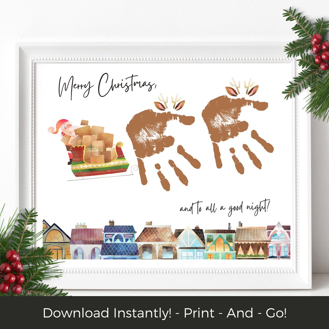 Santa Handprint Christmas Craft DIY, Baby's First Christmas, Toddler ...