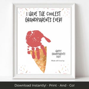 Grandparents Day Handprint Craft Printable, Ice Cream Handprint Art for ...