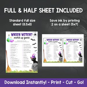 Which Witch Matching Game, Halloween Trivia Game Printable, Halloween ...
