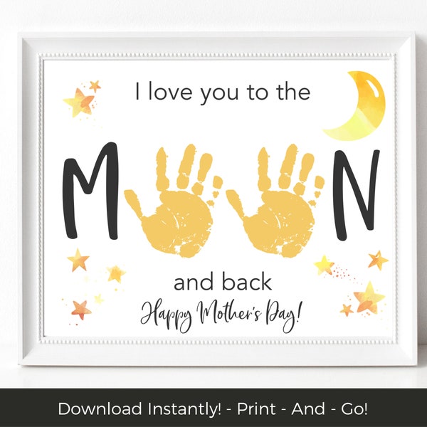Mothers Day Moon Toddler Craft - Etsy
