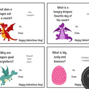 Dragon Valentines Printable Valentines for Girls Valentines | Etsy