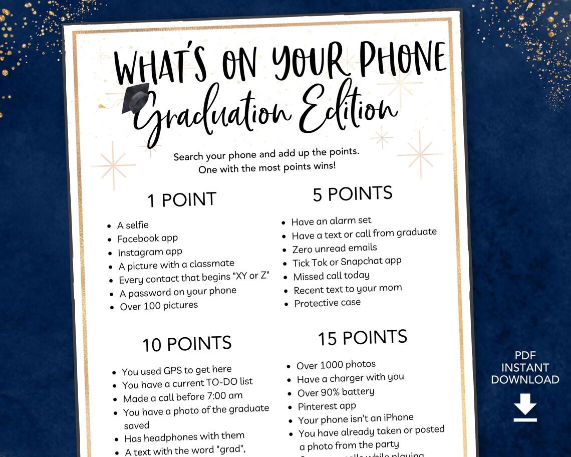 Graduation Party Games College Graduation Party Ideas High - Etsy