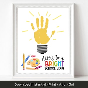 First Day of School Handprint Craft, Back to School First Week ...