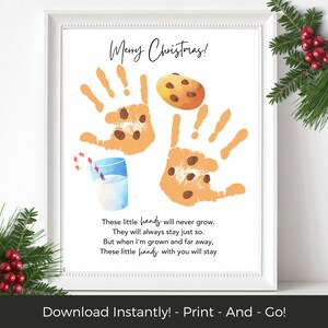 Santas Cookies Handprint Christmas Craft DIY, Baby's First Christmas ...
