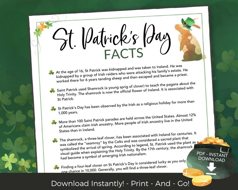 St Patricks Day Trivia St Patricks Day Game for Kids Class - Etsy