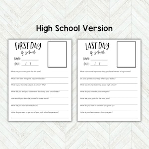 First and Last Day of School Questionnaire, Student Interview Worksheet ...