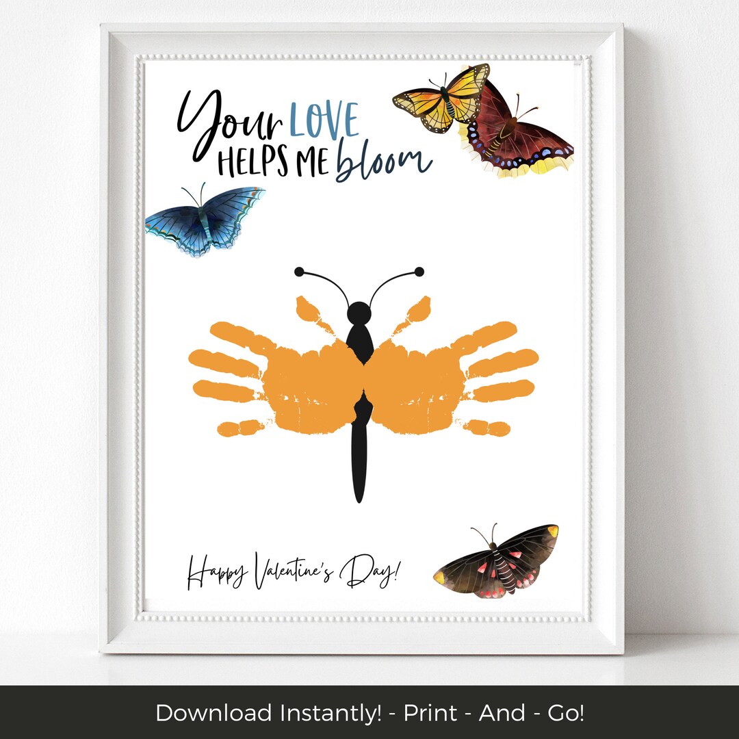 Printable Crafts for Kids, Flower Handprint Valentine Art, Preschool ...