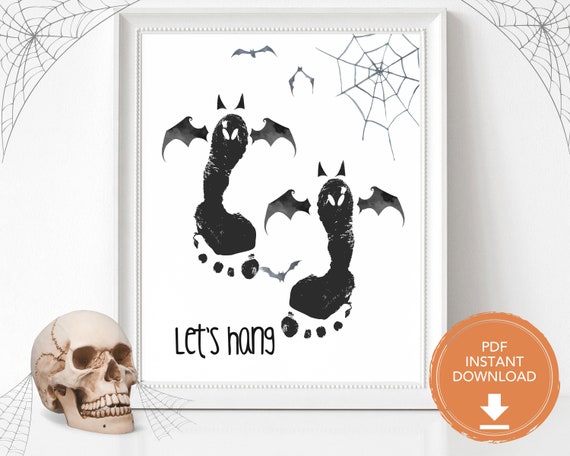 Bat Halloween Handprint Craft DIY Craft for Kids Art - Etsy