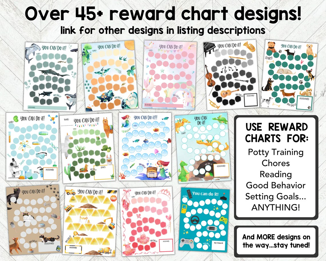 Whales Reward Chart for Kids Behavior Chart Printable Chore - Etsy