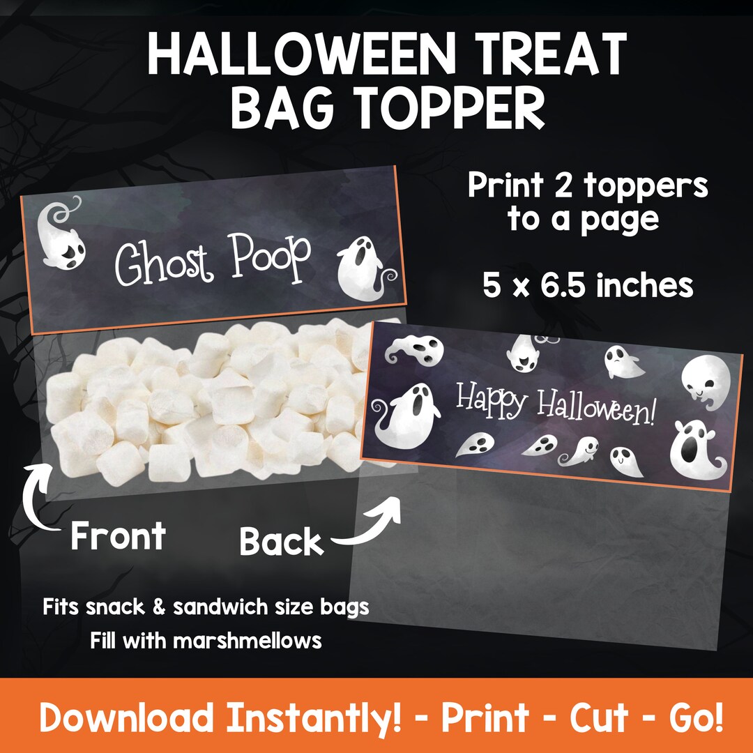Ghost Poop Halloween Birthday Favor Tag, Halloween Party Goodie Bags ...