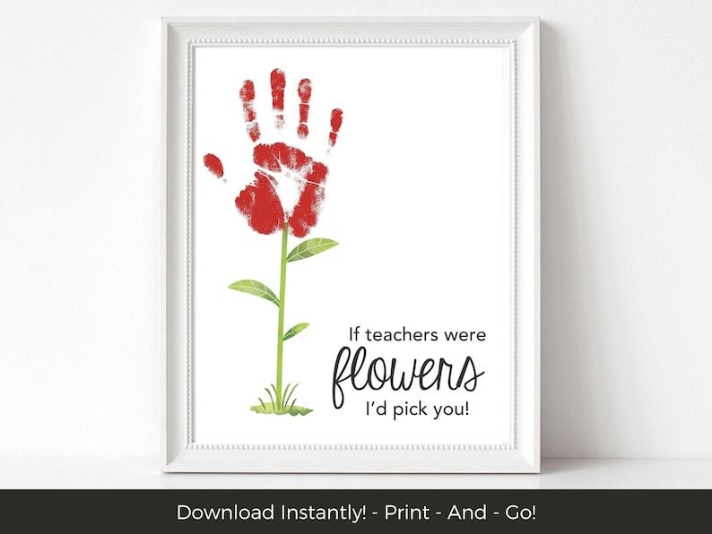 Teacher Appreciation Handprint Art for Kids, Teacher Thank You Gift ...