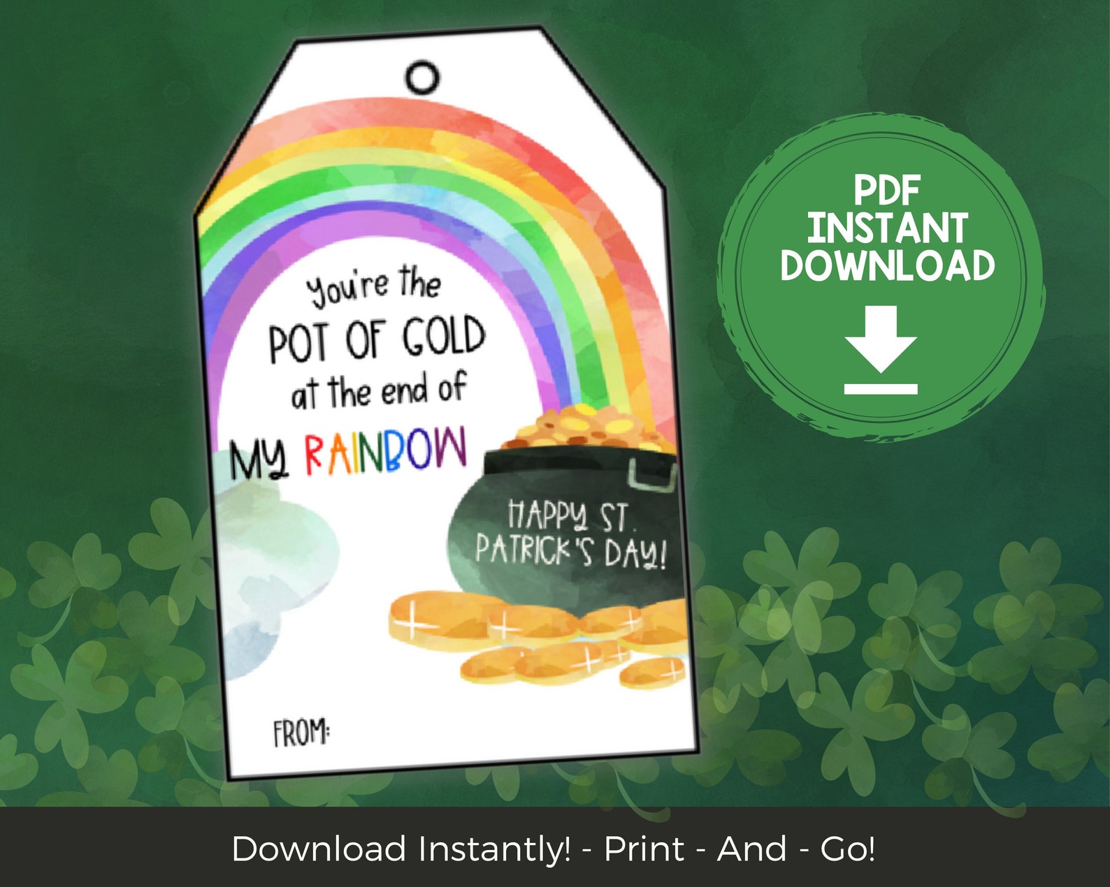St Patricks Day Printable Gift Tag St Patricks Day Tags - Etsy