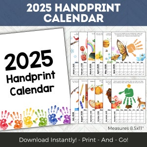Handprint Calendar 2025 2026, Preschool Handprint Art Printable, 1st ...