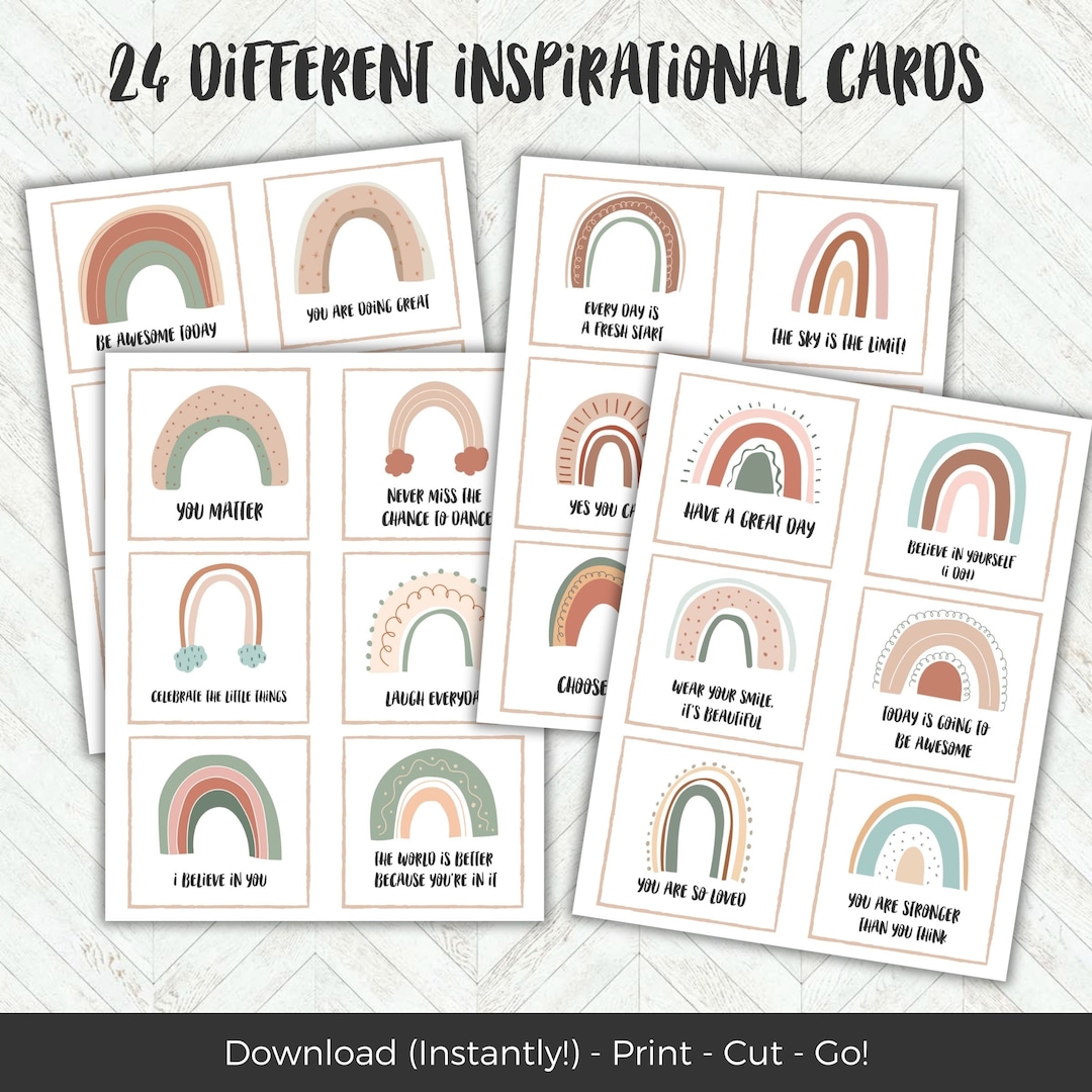 Printable Lunch Notes, Lunch Box Cards, Encouragement Cards ...