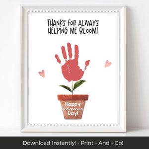 Grandparents Day Handprint Craft Printable, Gift for Grandma Grandpa ...