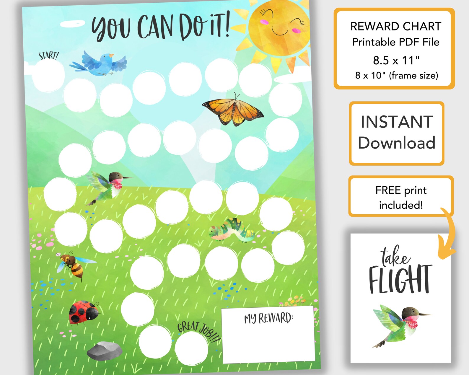 Nature Reward Chart for Kids Behavior Chart Printable Kids - Etsy