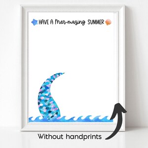 Handprint Mermaid Craft, Printable Summer Handprint Art, End of School ...