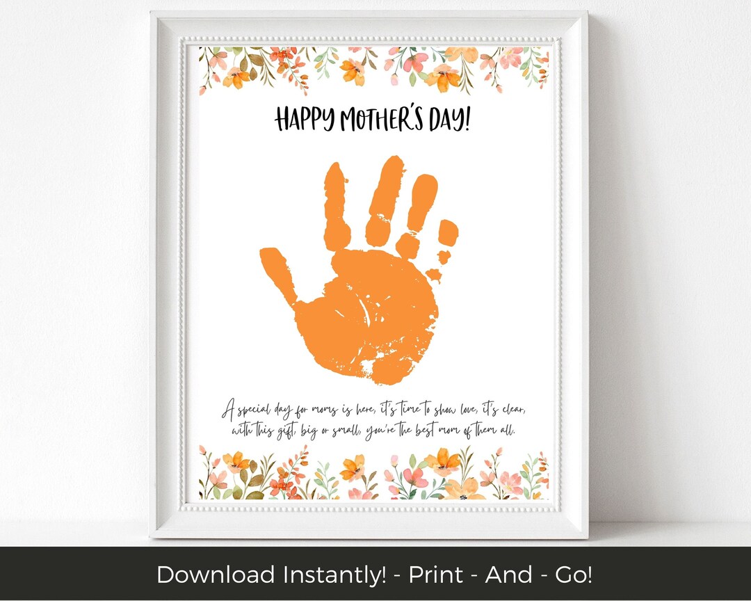 Poem Handprint Craft Card Gift for Mom, Preschool Printable Handprint ...