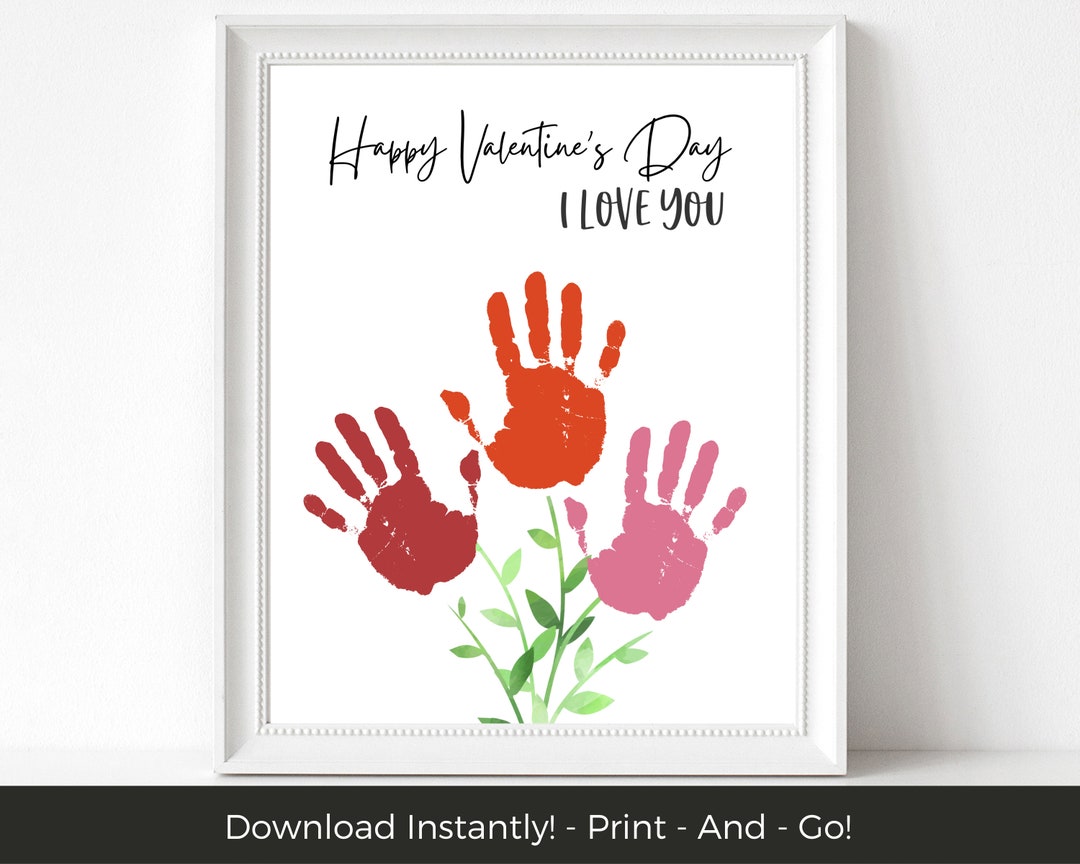 Printable Crafts for Kids Flower Handprint Valentine Art - Etsy