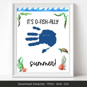 Handprint Fish Craft, Printable Summer Handprint Art, End of School ...