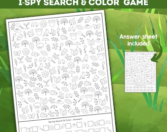 Spring I Spy Worksheets, Spring Printable Activities, Easter Activity ...