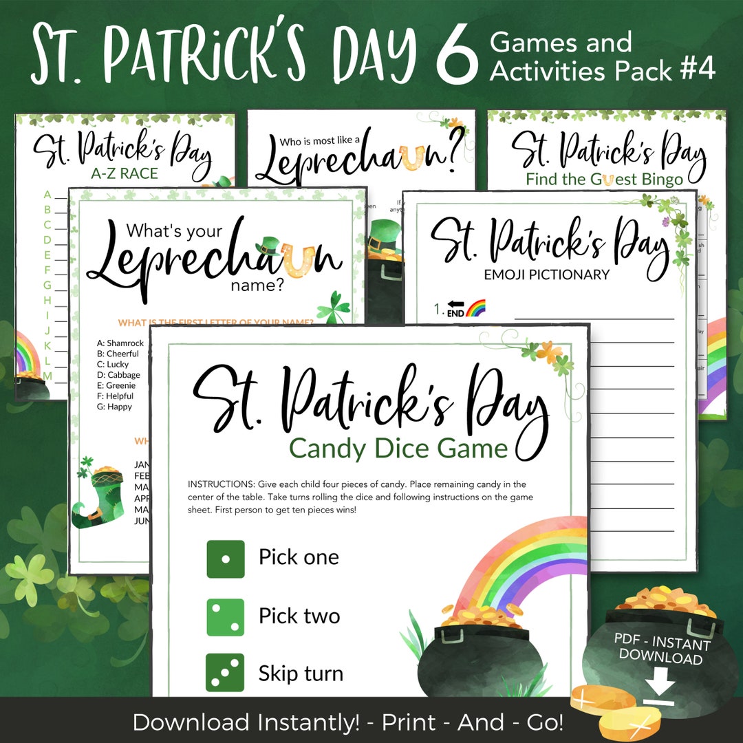 St Patrick's Day Game Bundle, Printable Game for Kids Family Office ...